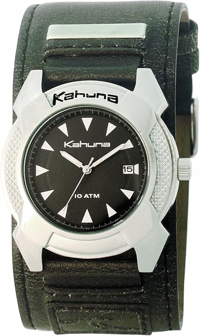 Kahuna 252-5404G Mens Watch with Black Dial and Cuff strap: Kahuna ...