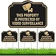 Amazon.com : Leinuosen 4 Pcs This Property Is Protected by Video ...