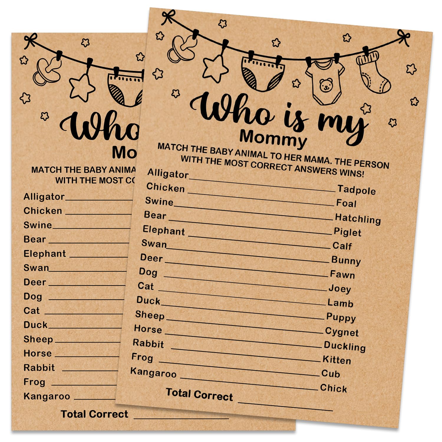 Misaidou Baby Shower Game, Who’s My Mommy Game Cards, Baby Shower Party ...