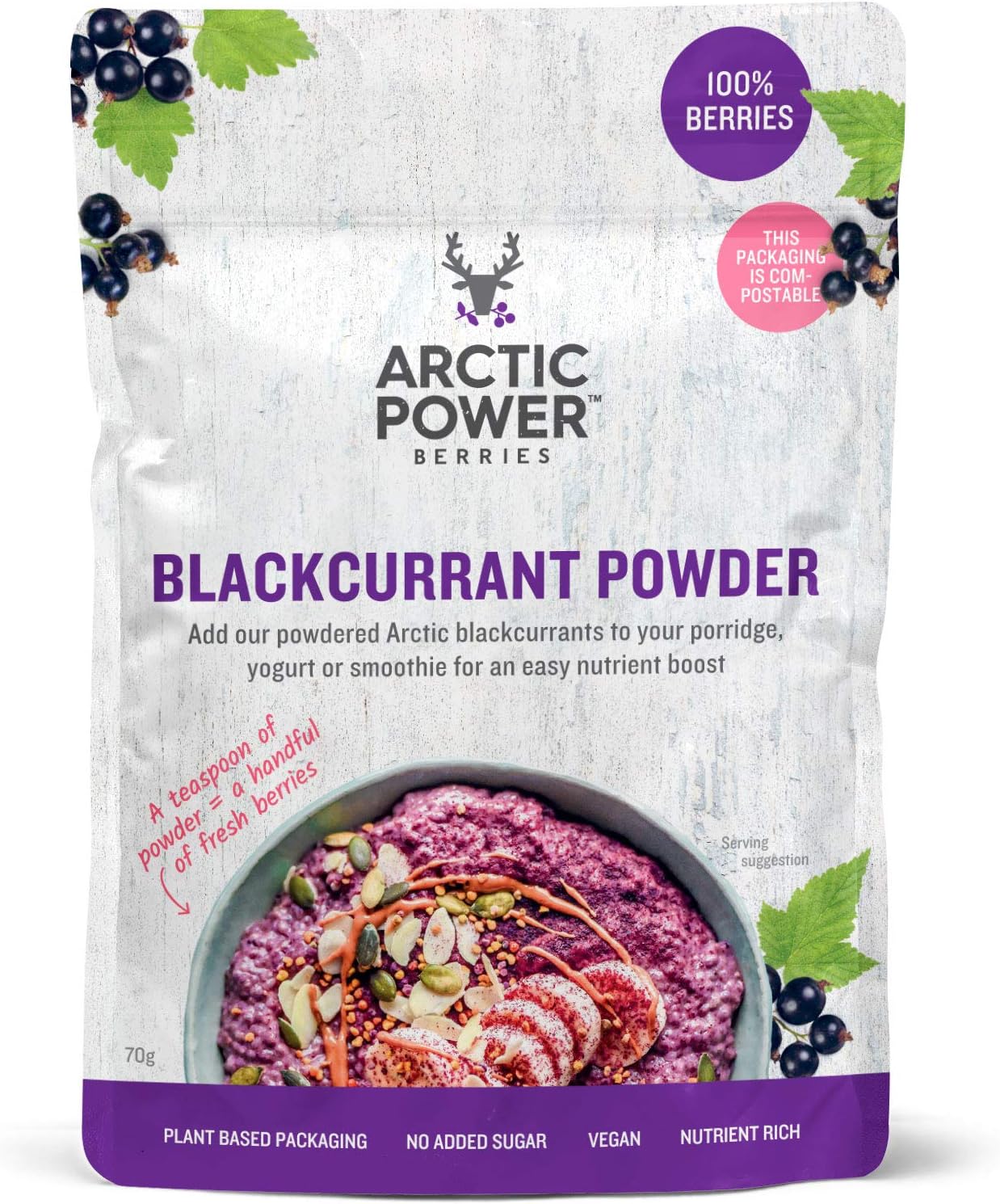 Arctic Power Berries 70 g 100% Pure Blackcurrant Powder: Amazon.co.uk ...