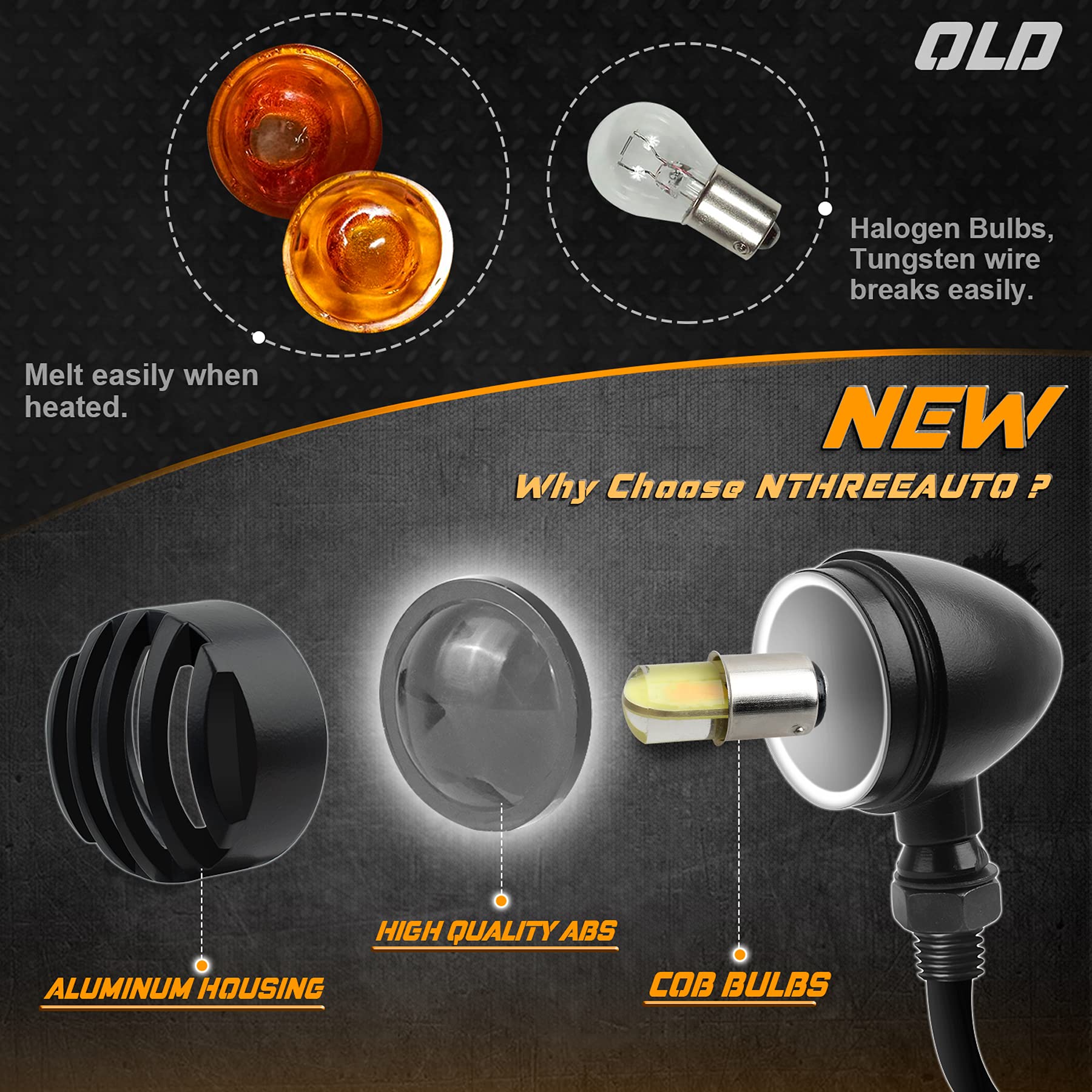 Mua LED Motorcycle Turn Signals Blinkers Smoked Front Running Light ...