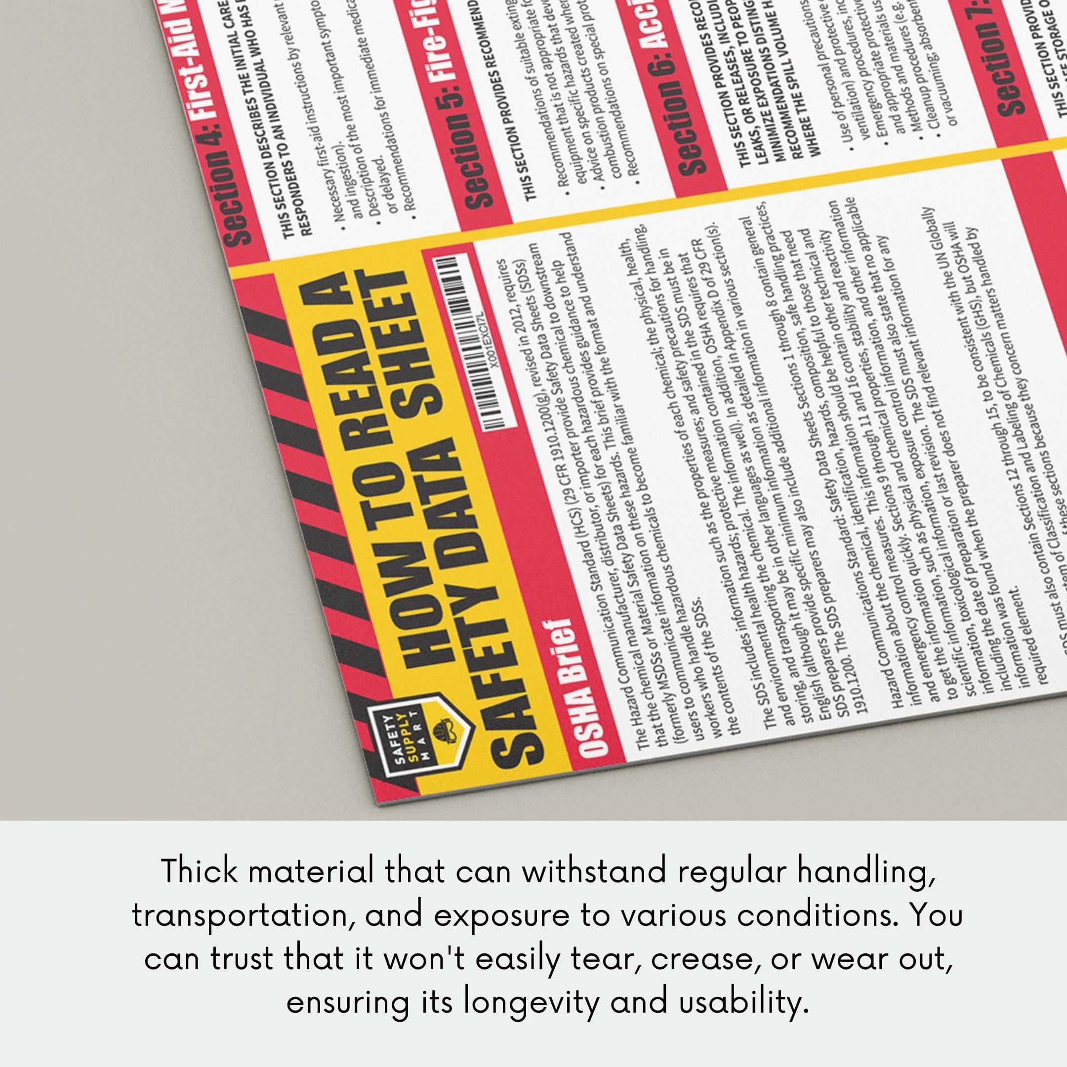 Mua Safety Supply Mart How To Read A Safety Data Sheet (SDS/MSDS) Poster, 24 x 33 Inch, UV ...