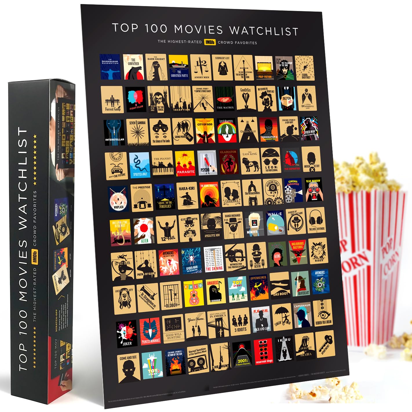 Official IMDb Top 100 Movies Scratch Off Poster | Premium Bucket List ...