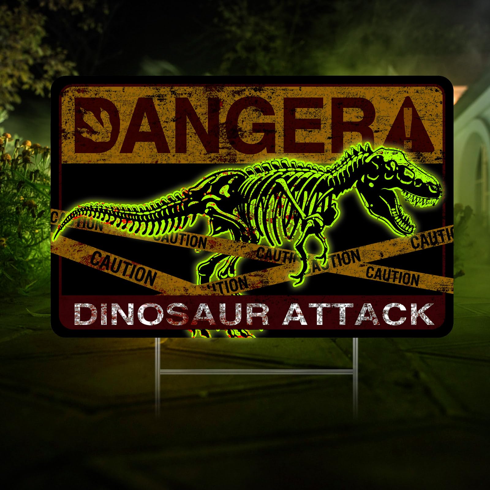 Blosssound Dinosaur Yard Sign Dinosaur Zone Party Decorations ...
