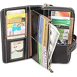 JEEBURYEE Women's RFID Blocking Large Capacity Genuine Leather Clutch ...