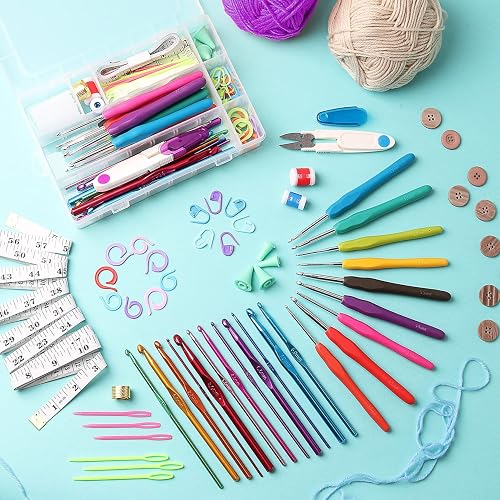 Crochet Kit 336-Piece For Beginners - Includes 30 Colors Yarn, Crochet ...