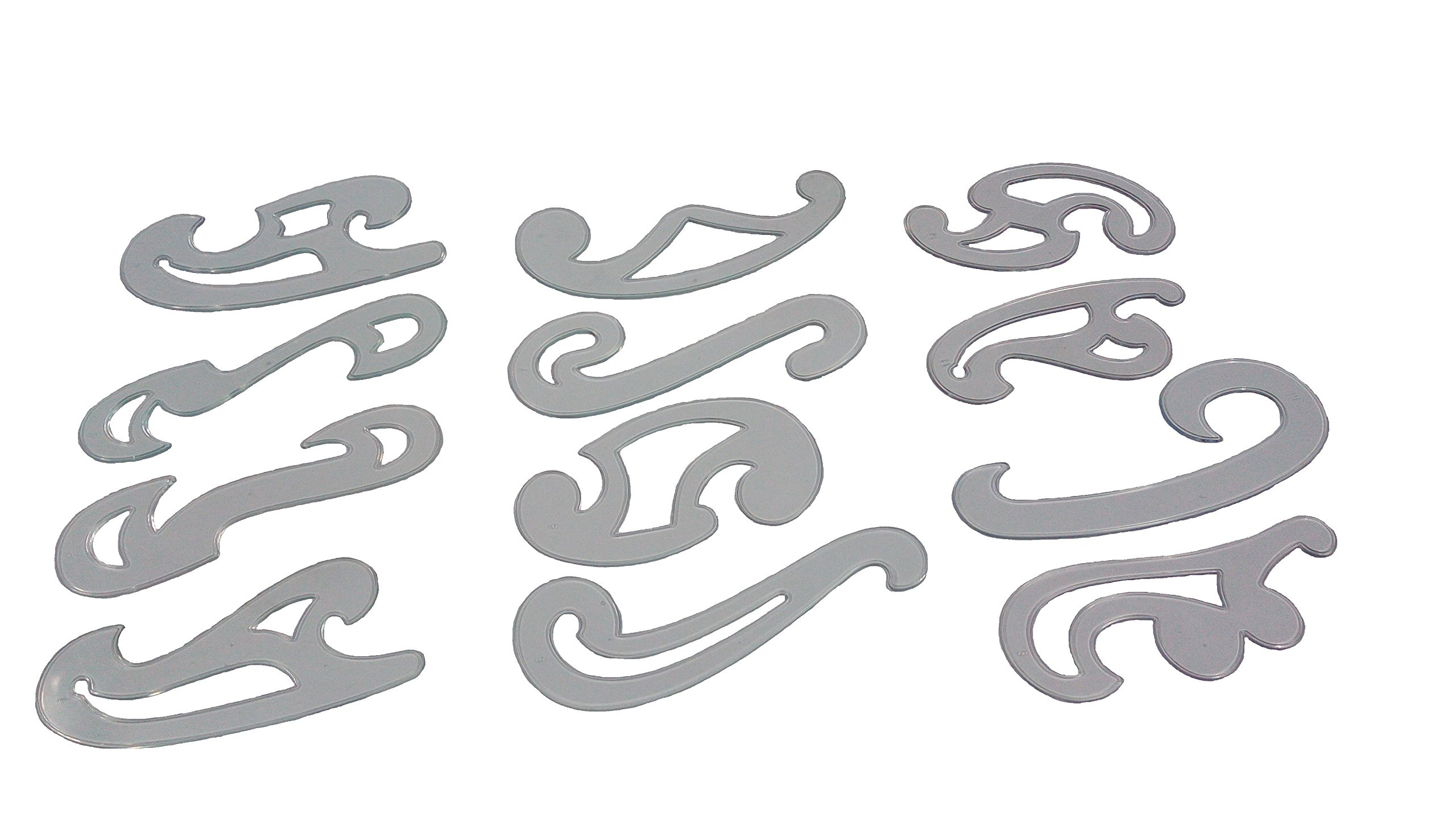 Parth Impex French Curve Set Of 12 Clear Plastic Inking | Desertcart ...