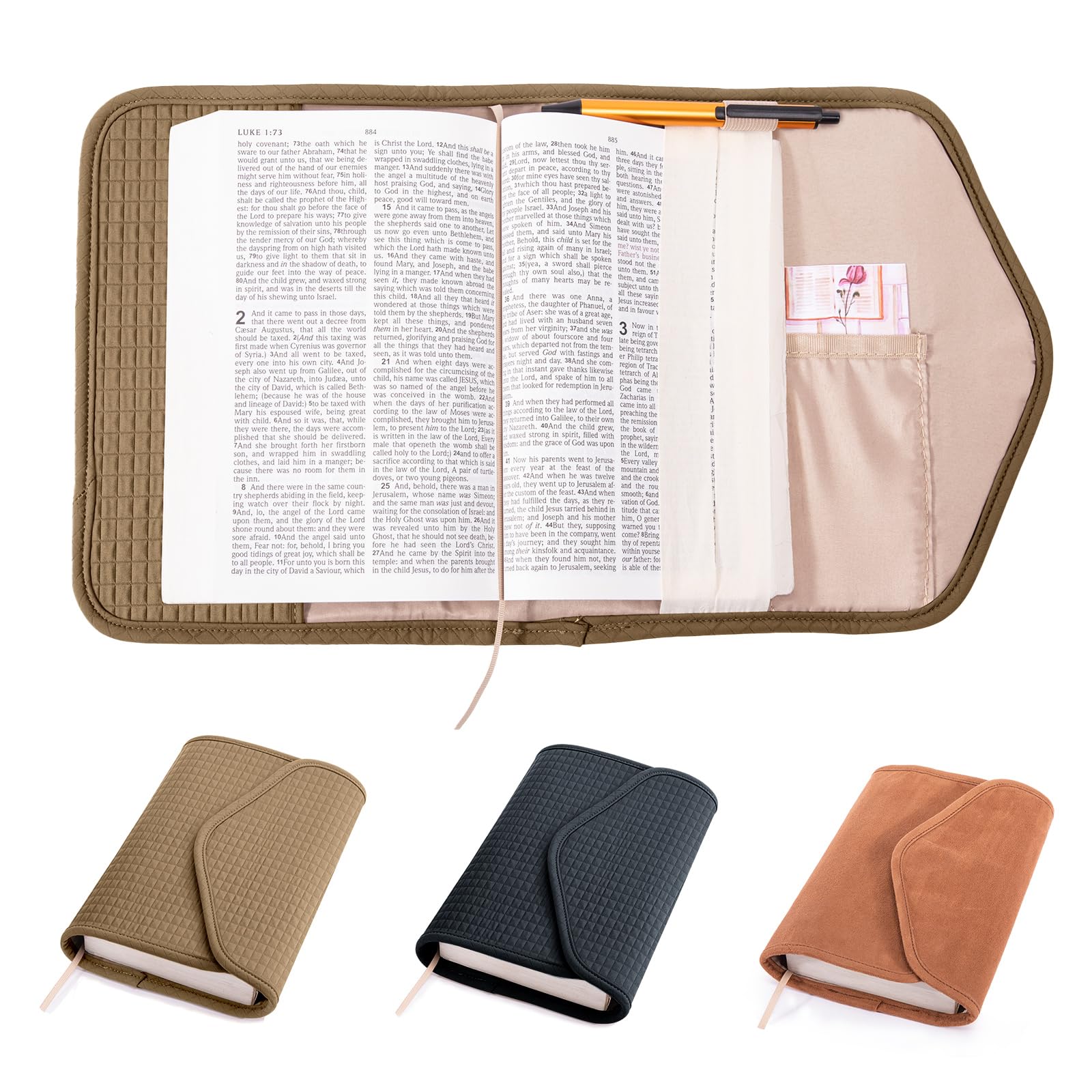 APLUFINE Adjustable Book Covers with Magnet Flap, Fabric Dust Jacket ...