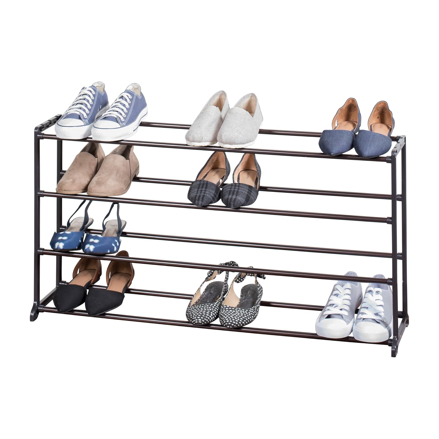 Richards Homewares 1000620 20 Pair Freestanding Shoe Rack-4 Tier-Non ...