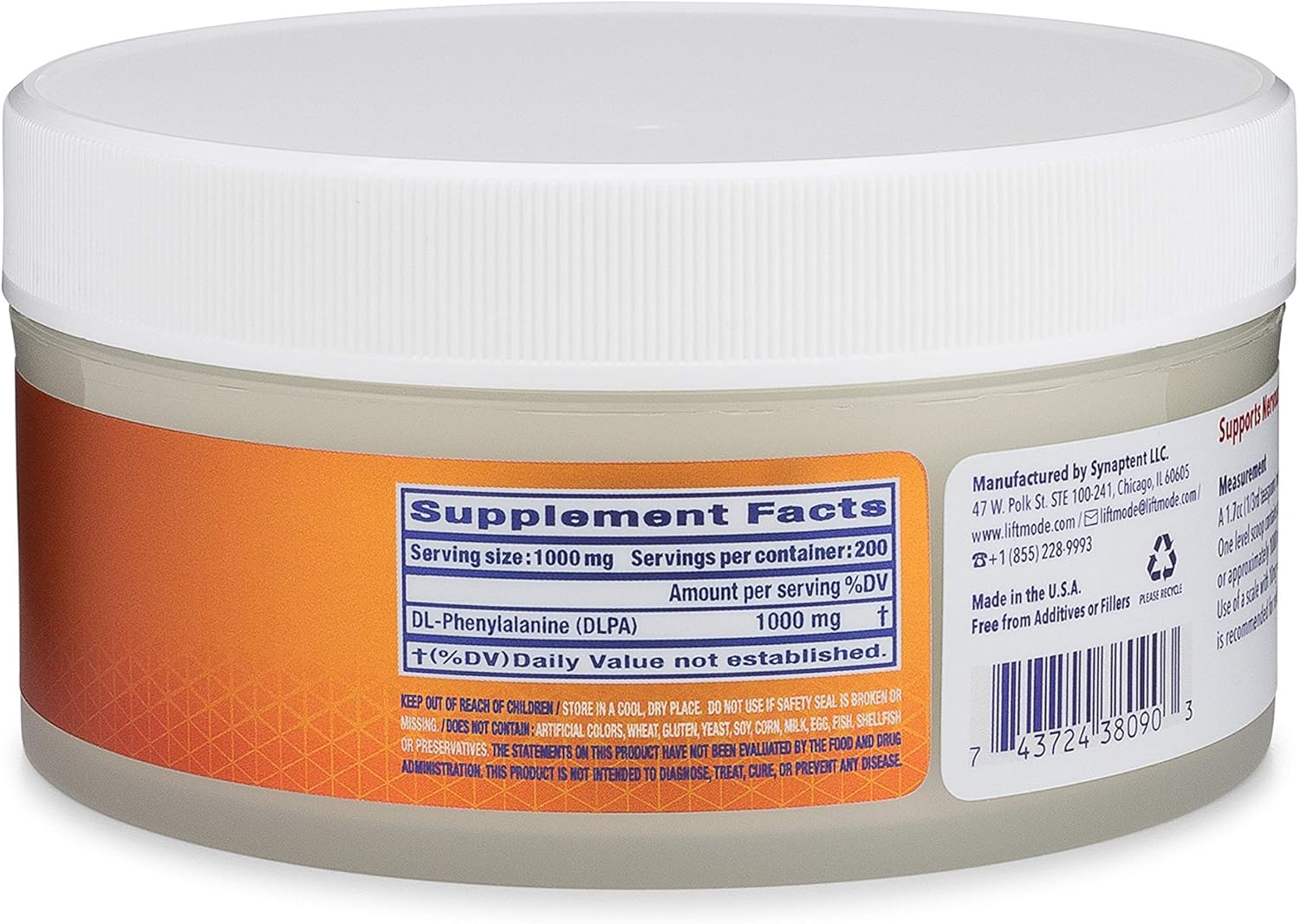 LiftMode DL-Phenylalanine (DLPA) Powder Supplement - Blend of Essential ...