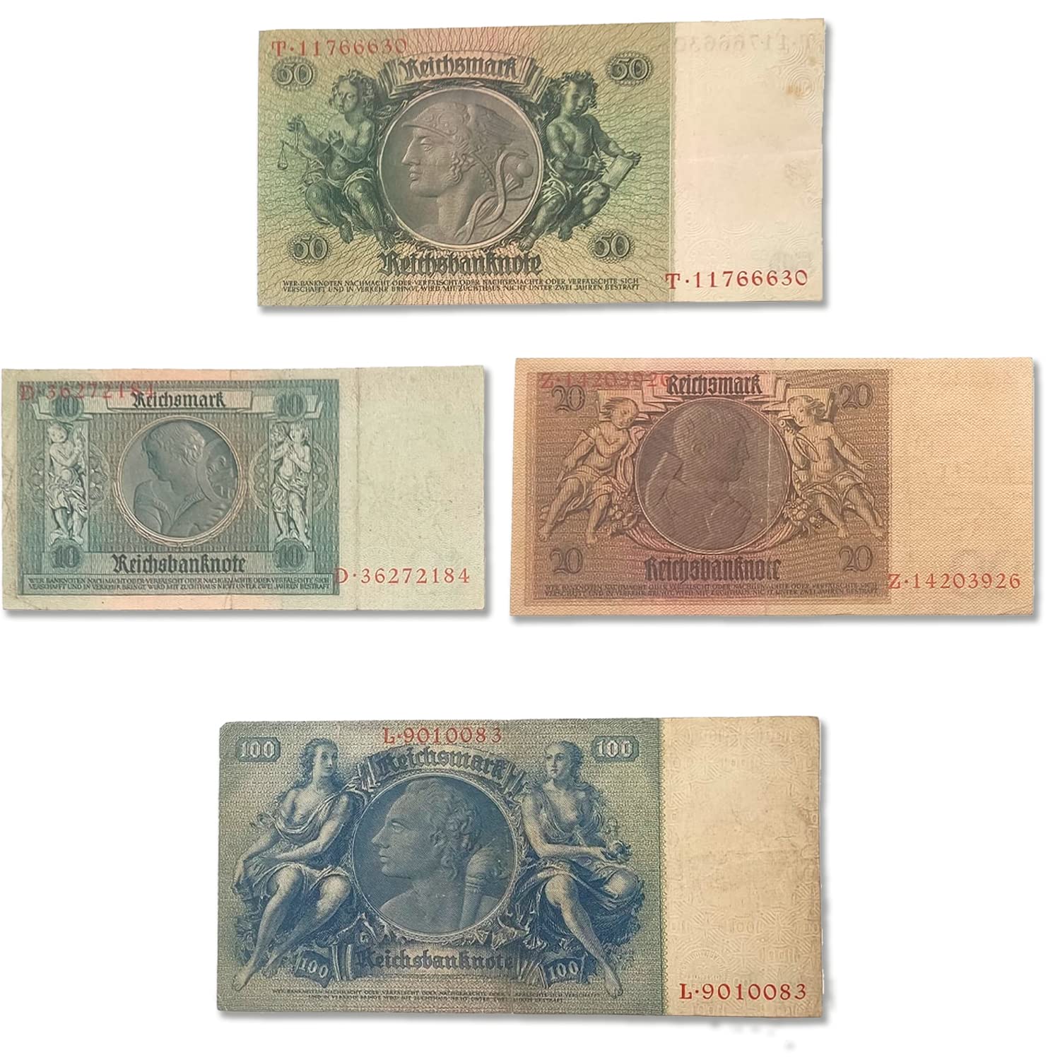 Mua IMPACTO COLECCIONABLES Four (4) WWII German Reichsmark Notes Dated ...