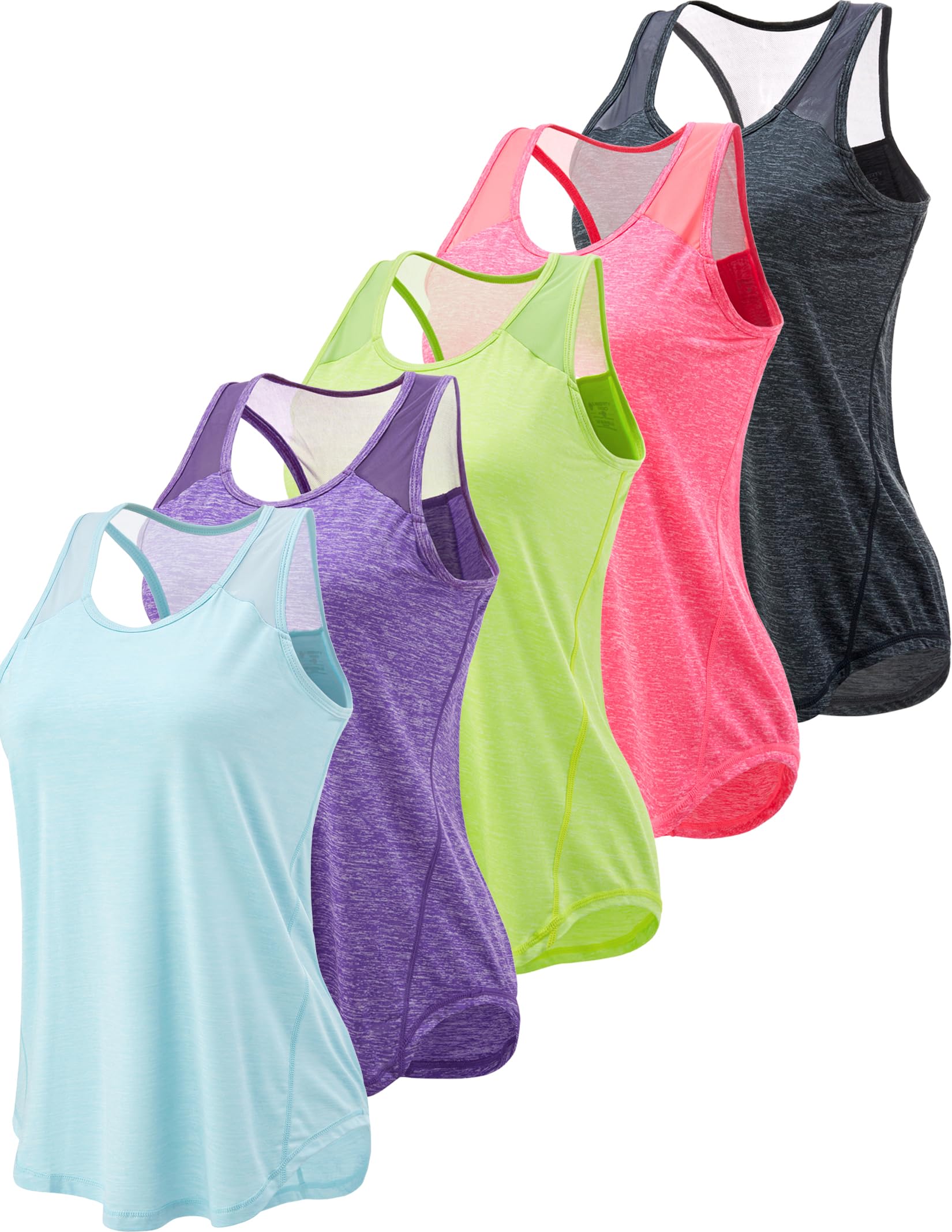 5 Pack Women's Workout Tops, Athletic Racerback Tank Tops for Women ...