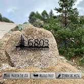 Amazon.com: Custom Metal Address Sign For Rock - Personalized Custom ...