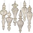 Amazon.com: Suttmin 6 Pcs Crystal Glass Finial Christmas Ornaments ...