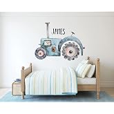 Amazon.com: Tractor Name Wall Decal for Kids - Green Tractor Stickers ...