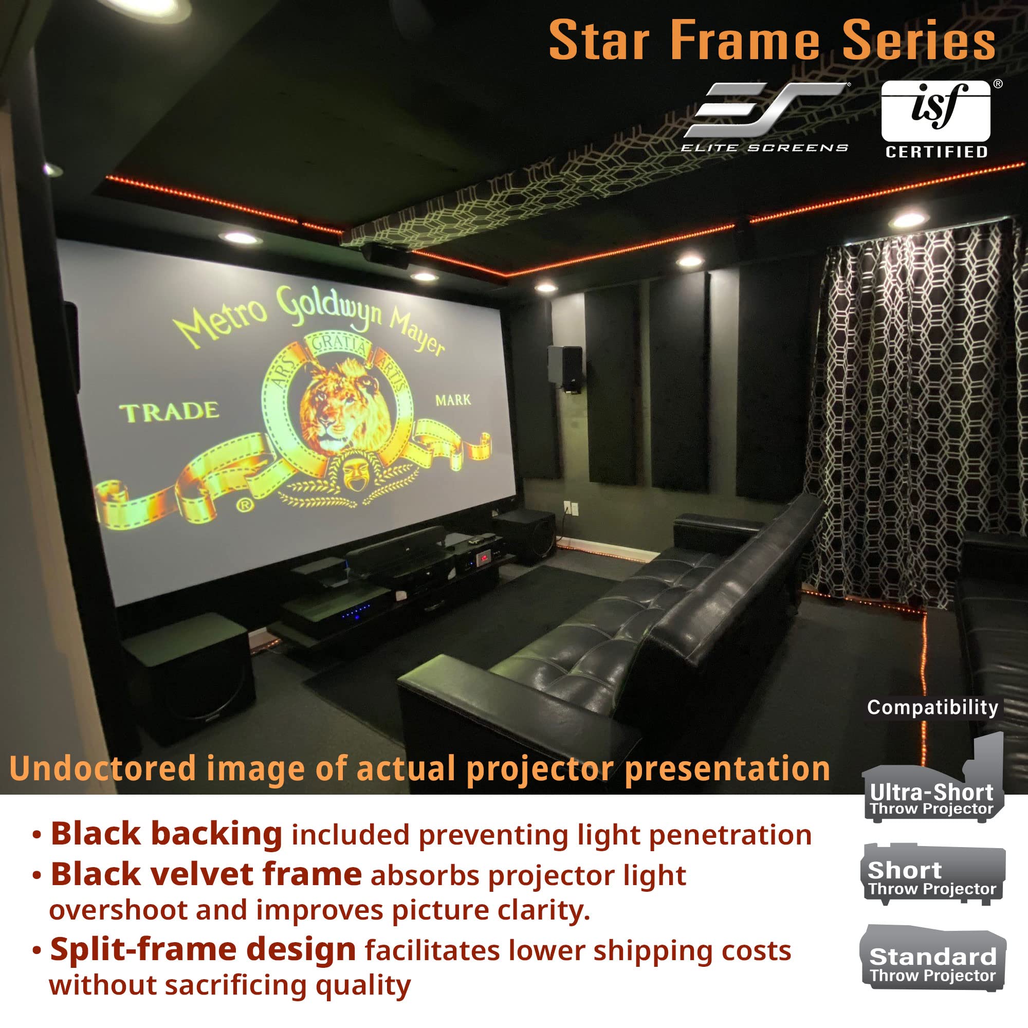 Mua Elite Screens 120" Wall Mount Fixed Frame Projector Screen Diagonal ...