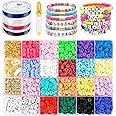 Amazon.com: Flat Clay Beads for Jewelry Bracelet Making Kit,6mm 20 ...