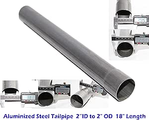 Amazon.com: 18" Length Straight Exhaust Pipe Extension Tube Aluminized ...