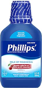Amazon.com: Phillips' Milk of Magnesia Liquid Laxative, Wild Cherry, 26 ...