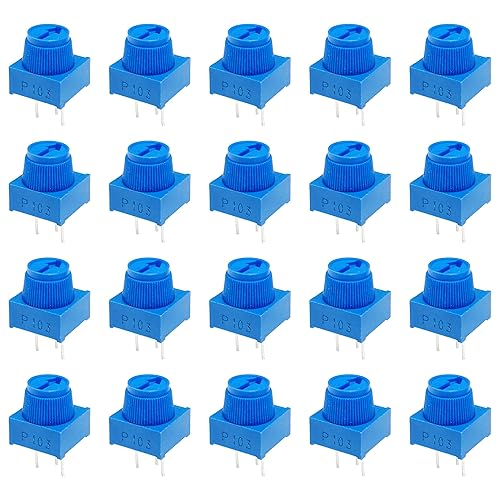 Cermant 10K Ohm(103) 3386P 20Pcs Trim Potentiometer Breadboard Trim ...