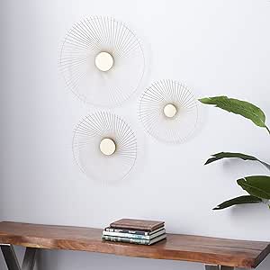 Amazon.com: Deco 79 Contemporary Metal Abstract Wall Decor, Set of 3 16 ...