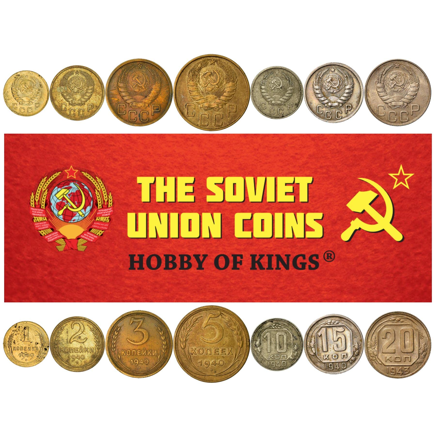 Mua 7 Coins from Soviet Union (Russia) | Soviet Coin Set Collection 1 2 ...