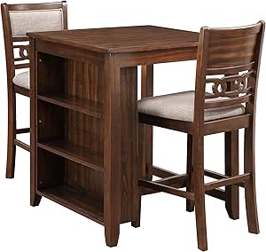 Amazon.com - New Classic Furniture Gia Counter Table with Two Dining ...