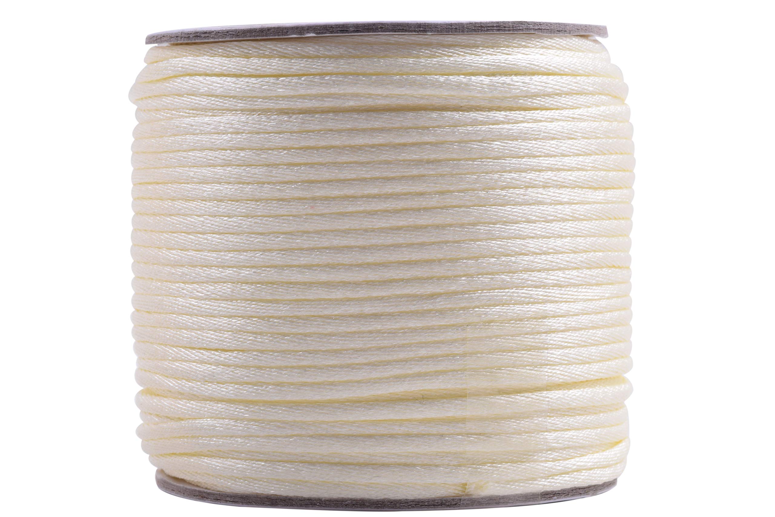 KONMAY 50 Yards 2.0mm Nylon Rattail Satin Silk Trim Cord Beading String ...