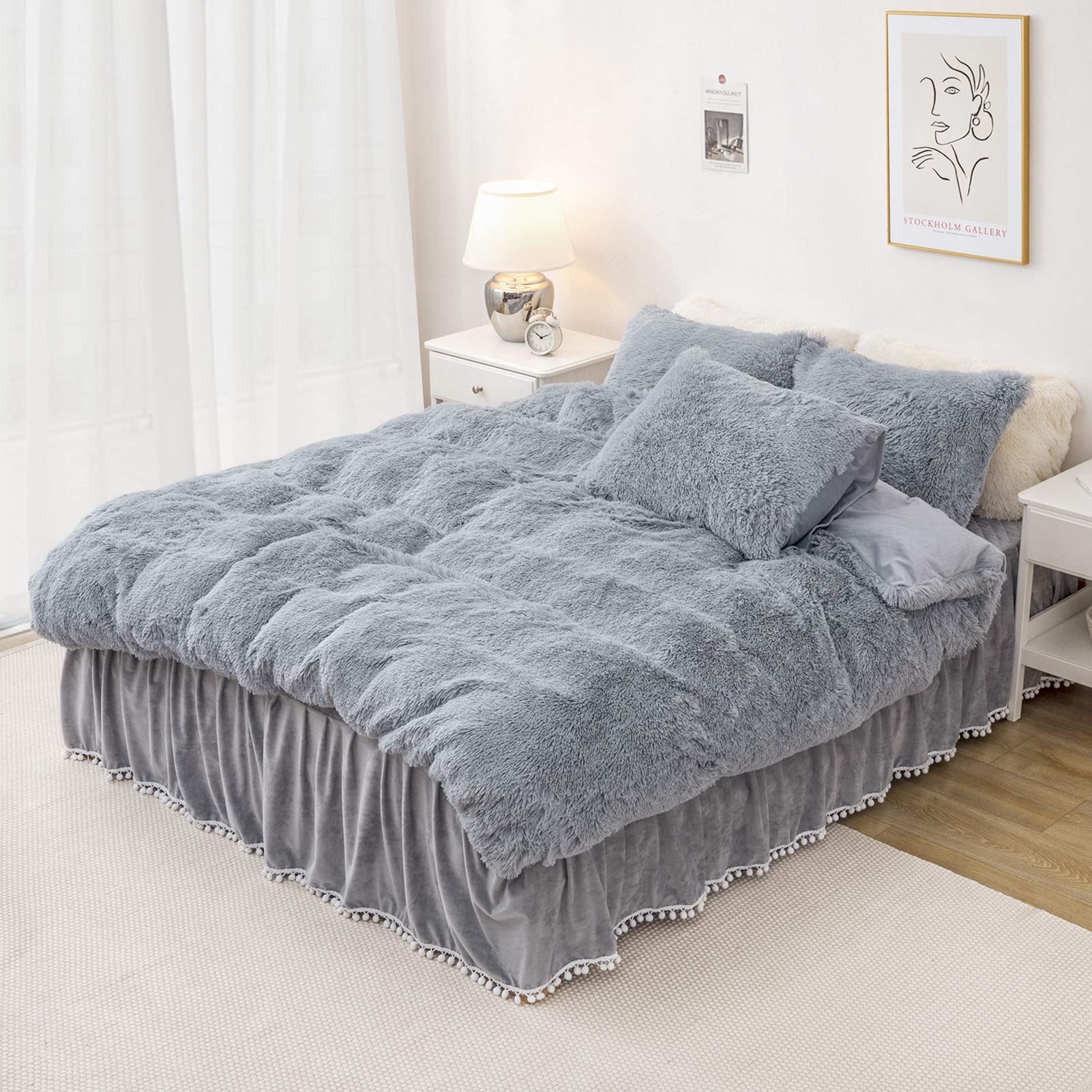 Plush Fluffy Duvet Cover Oeko-TEX Certified Luxury Ultra Soft Shaggy ...
