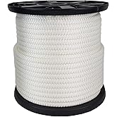 1/4 inch White Dacron Polyester Rope - 500 Foot Spool | Solid Braid ...