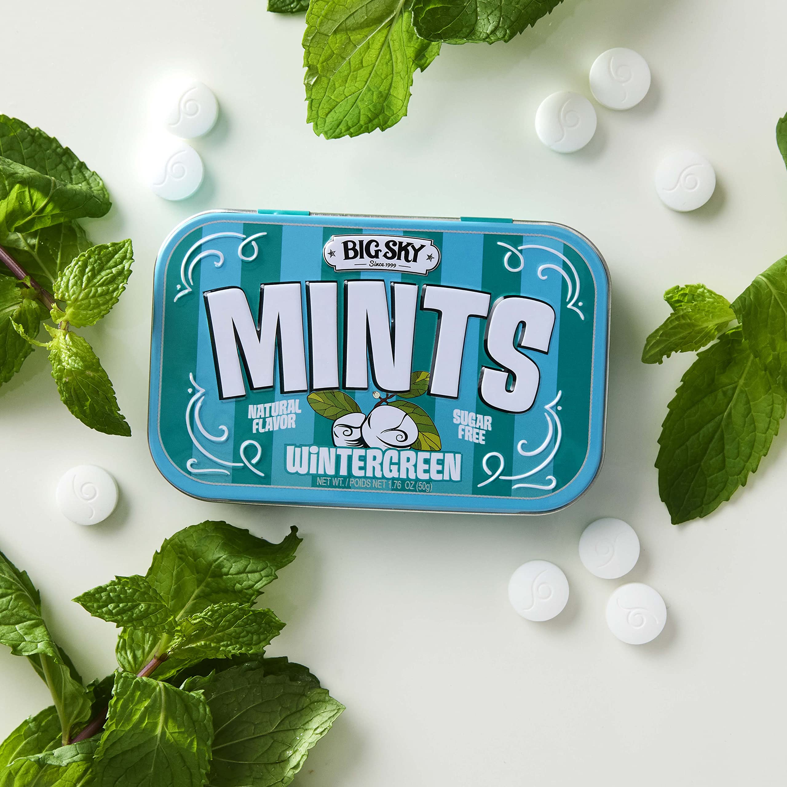 Mua Big Sky Sugar Free Wintergreen Mint Candy, 50g Tin - 6 Count ...
