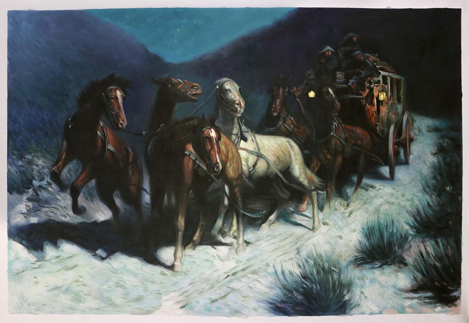 A Taint on the Wind - Frederic Remington hand-painted oil painting ...