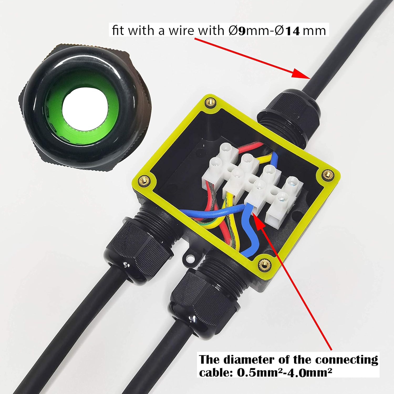 CTRICALVER IP68 Waterproof Junction Box, Type Y 3 Way Outdoor ...