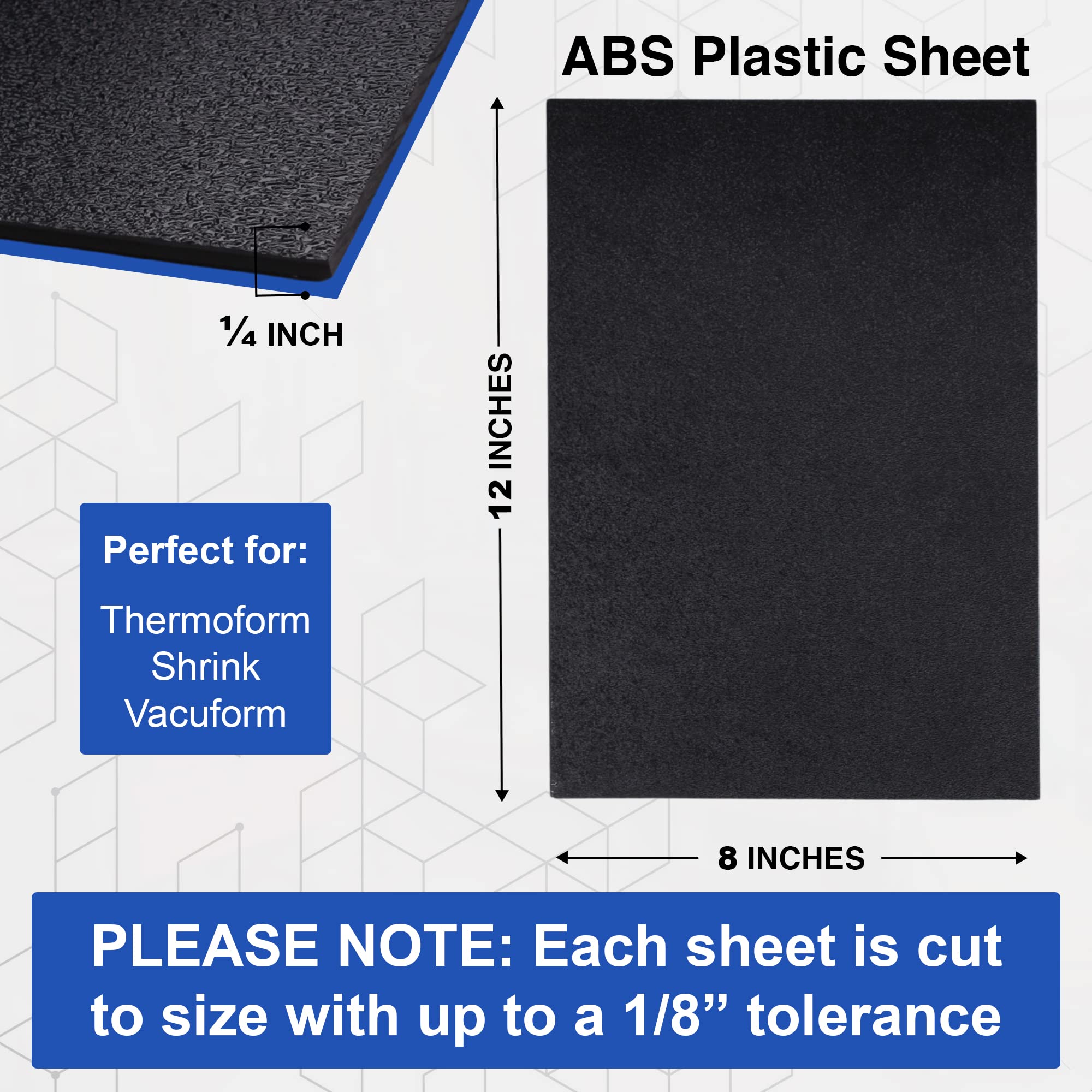 Mua Duco ABS Plastic Sheet 1/4 Inch Thick 8" x 12" - Pack of 1 Rigid ...