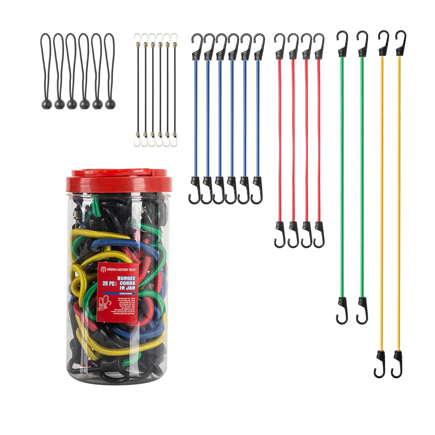 Heavy Duty Bungee Cord with Durable Hook 2 x 40” Include 6 x 18” 6 x ...