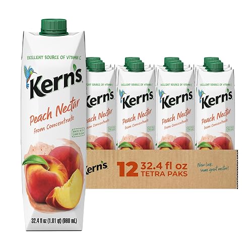 Kern’s Peach Juice Nectar - Peach Nectar Made with Fresh Fruit Puree ...