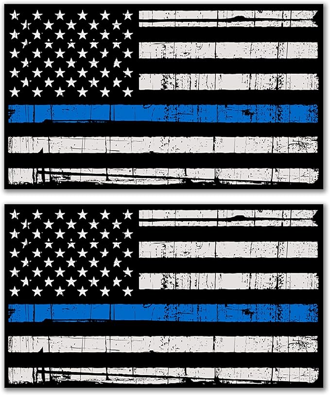 Amazon.com: American Blue Line Flag Stickers - 2 Pack USA Thin Line ...