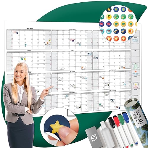 Giant Wall Calendar 2025, 38" x 58" - Dry Erase, Undated, Yearly ...