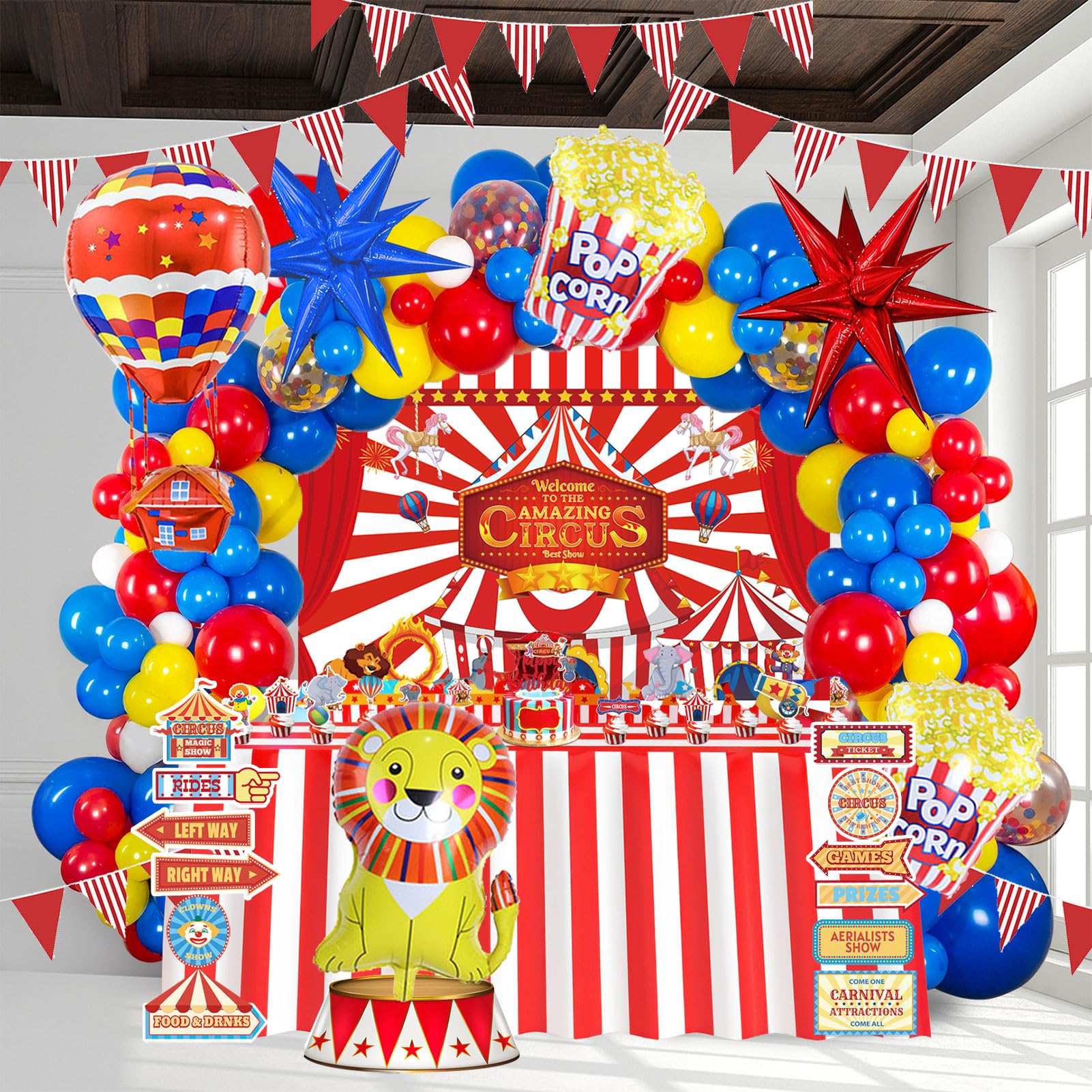 Carnival Circus Theme birthday party decorations & include red blue ...