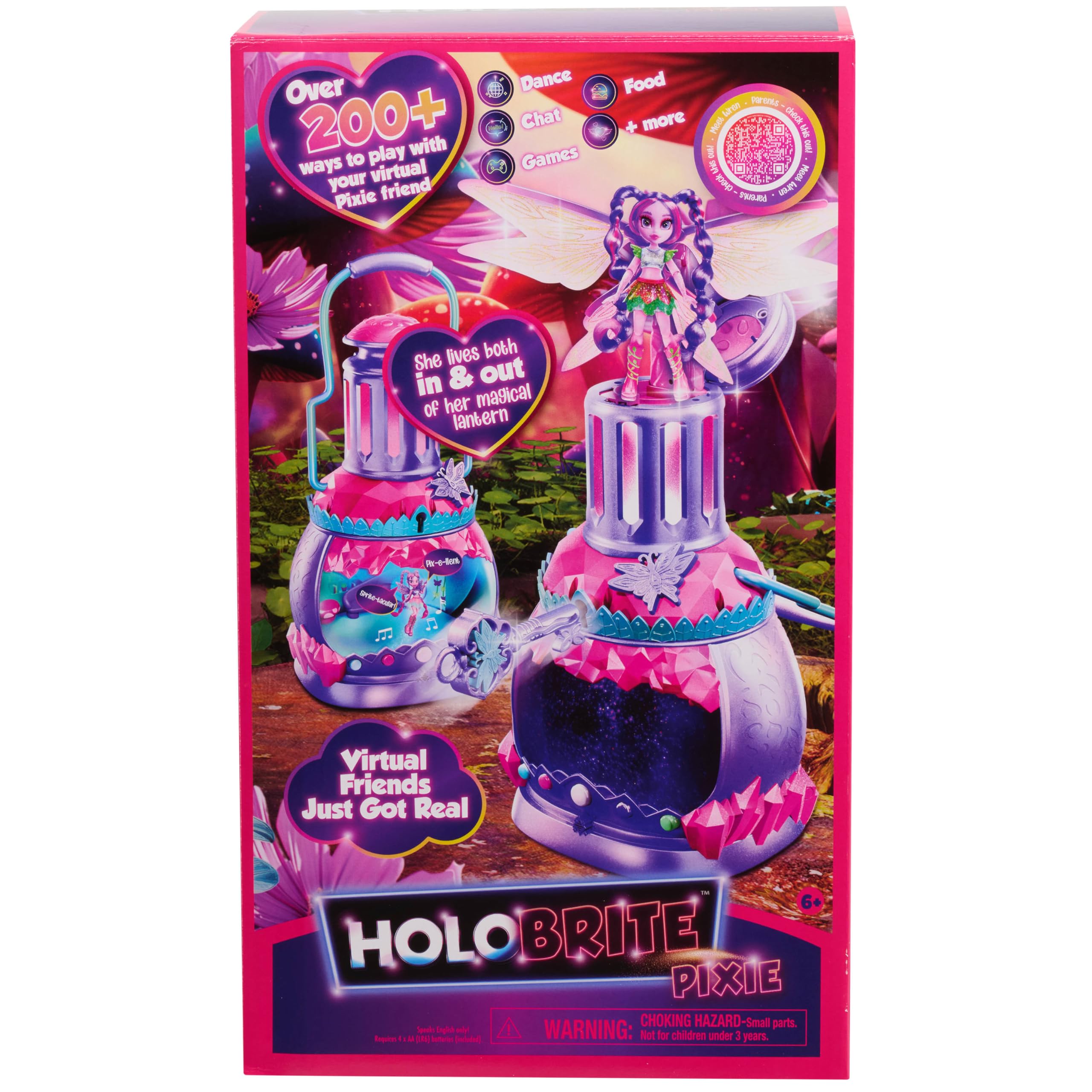 Just Play HOLOBRITE Pixie Lantern, Virtual Dancing and Interactive Games, Includes 5-inch Pixie ...