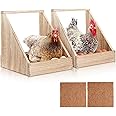 Amazon.com: Chewoof 2 Pack Chicken Nesting Box, Wooden Chicken Coop ...