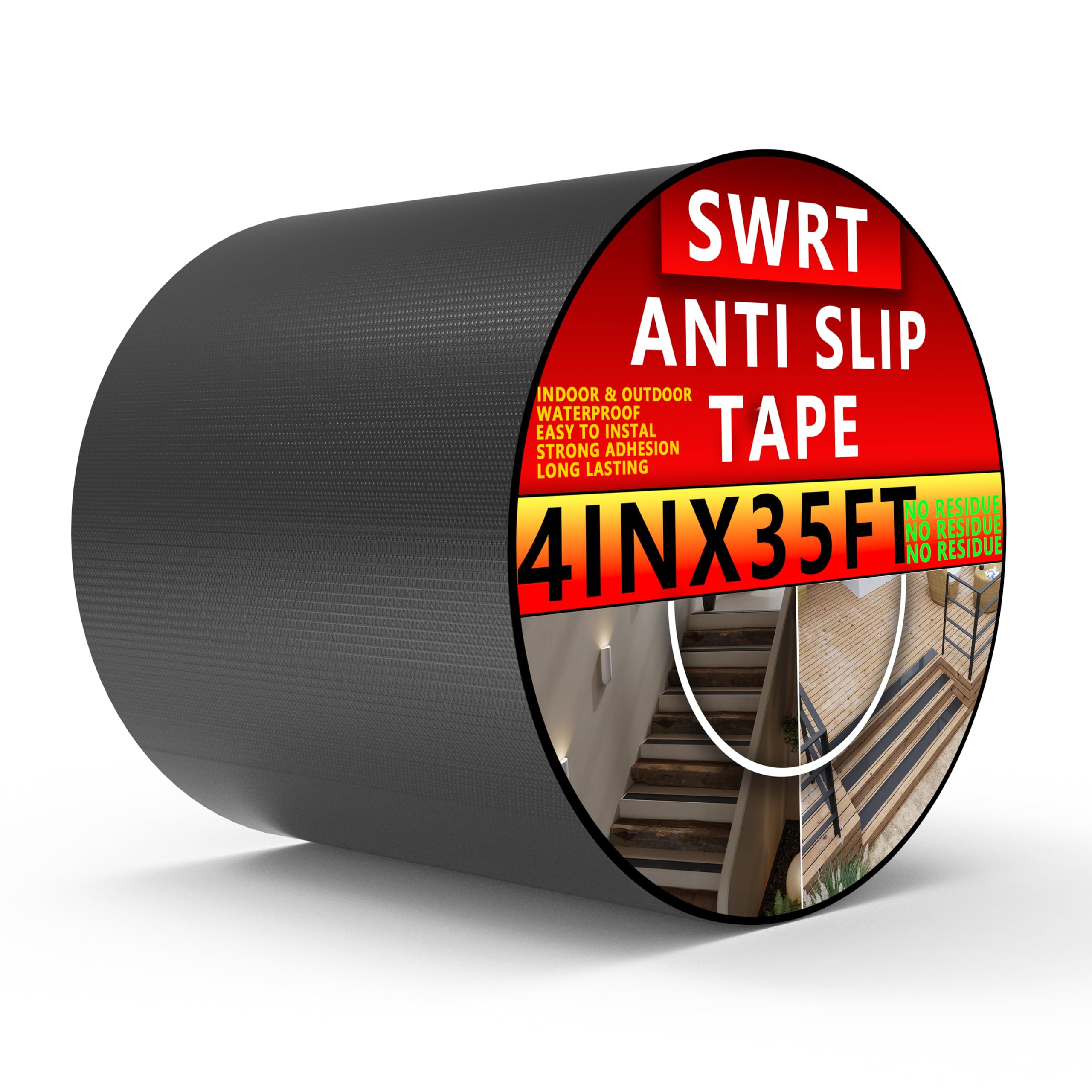 SWRT Anti Slip Traction Tape, 4 Inch x 35 FT Grip Tape Waterproof for ...