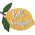 Amazon.com: Creative Co-Op Hello Sunshine Lemon Shaped Wood Wall Décor ...