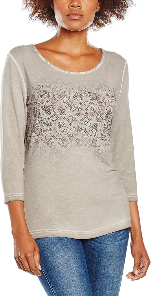 GERRY WEBER Women's POWDER ROSE Tops, Grey (Kitt 90370), 40: Amazon.co ...