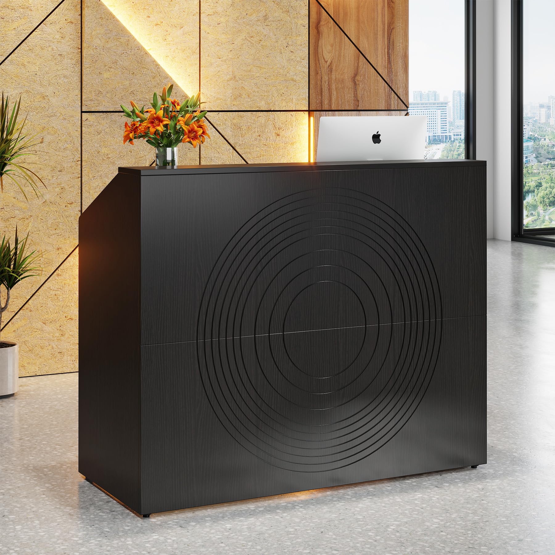 Tribesigns Reception Desk with Counter, Modern Front Desk Reception ...