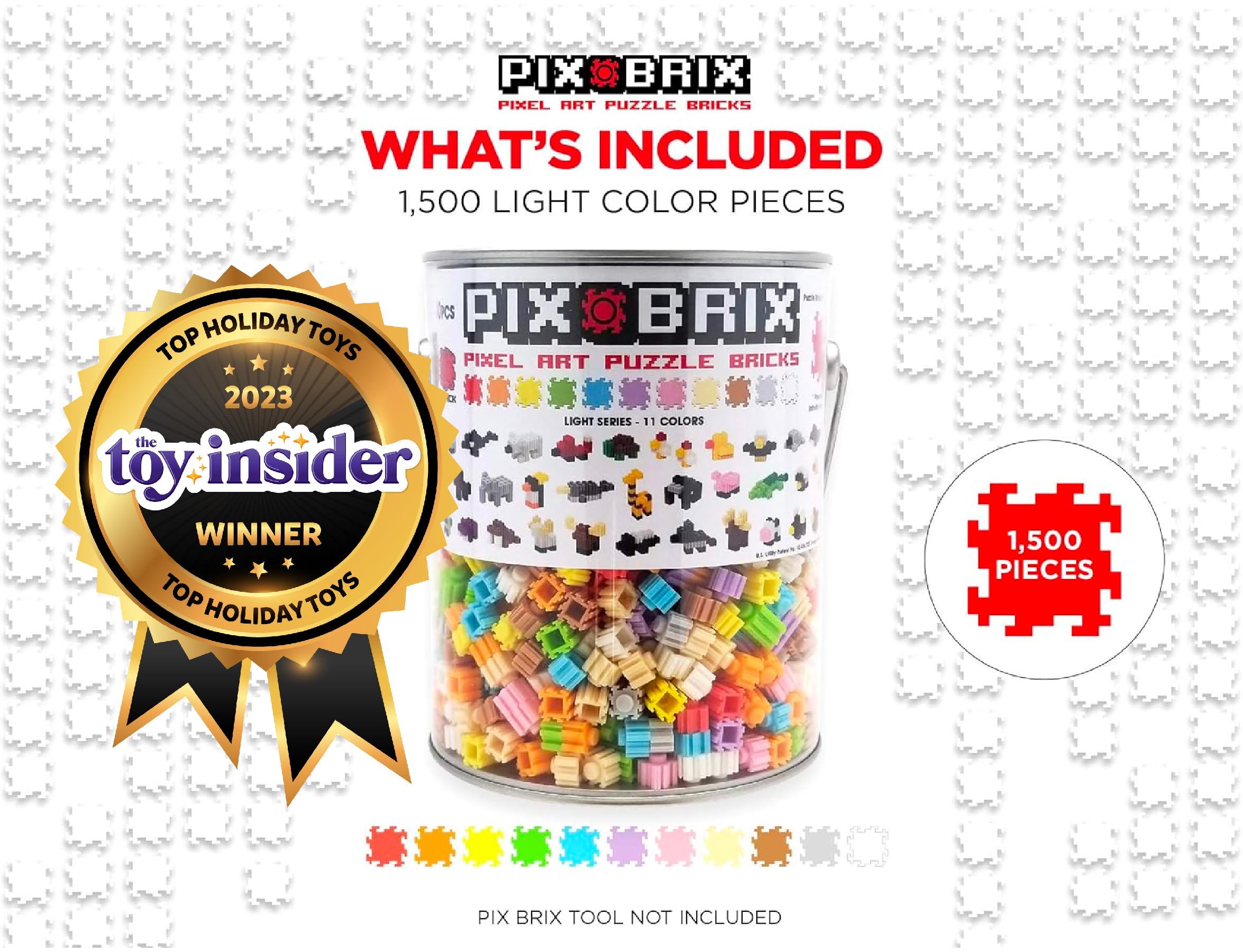 Mua Pixel Art Puzzle Bricks Bucket - 1,500 Piece Pixel Art Kit with 11 ...