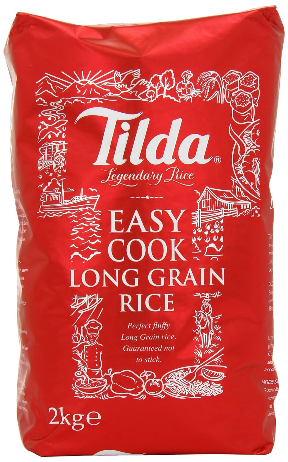 Tilda Easy Cook Long Grain Rice 2 kg (Pack of 2): Amazon.co.uk: Grocery