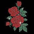 Amazon.com: SUPERDANT Red Roses Iron on Rhinestone Heat Transfer ...
