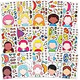 Amazon.com: 15 Sheets Make a Face Stickers Girl Stickers Kids Toddlers ...