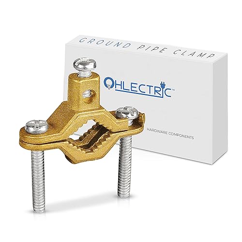 OHLECTRIC Heavy Duty Non-Direct Burial Copper Ground Clamp for ½" -1 ...